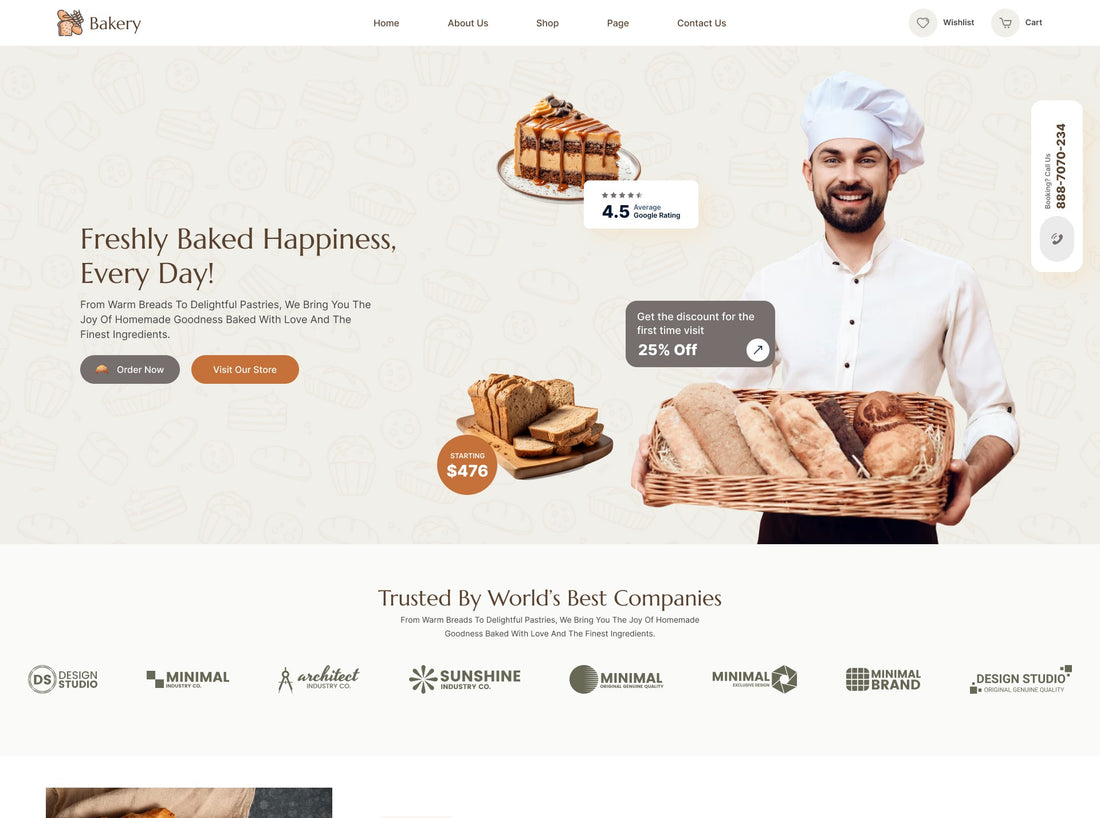 Bakery WordPress Theme for Online Bakers and Cake Website