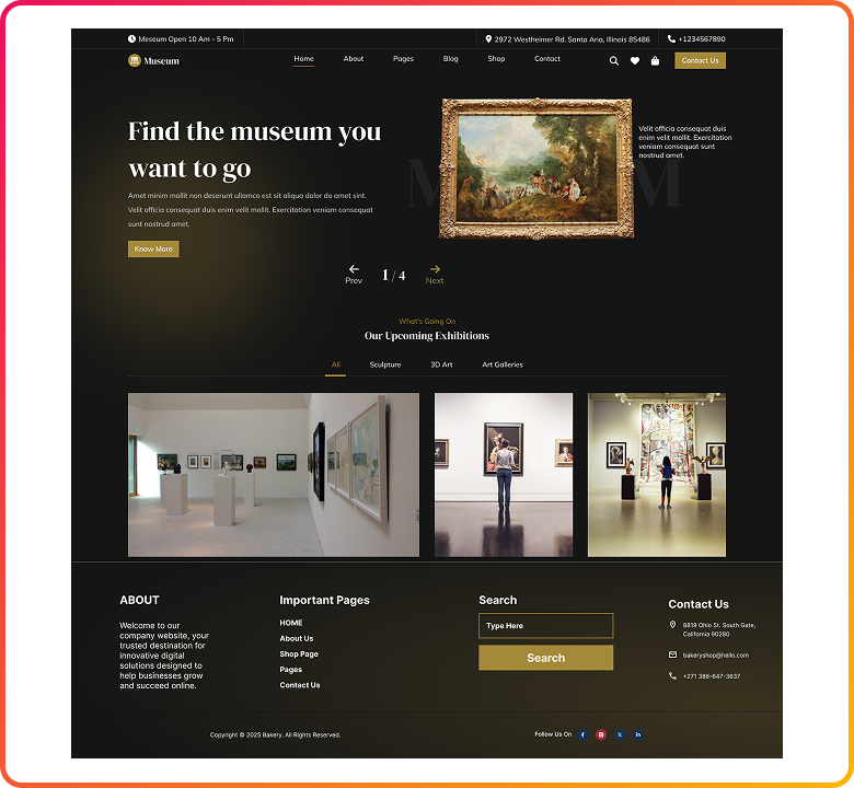 Museum Exhibition Theme for Galleries and Cultural Displays