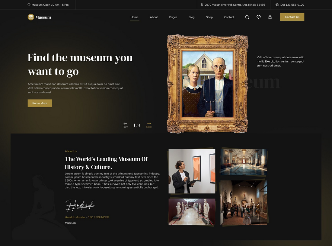 Best Museum WordPress Theme for Art Galleries and Exhibitions